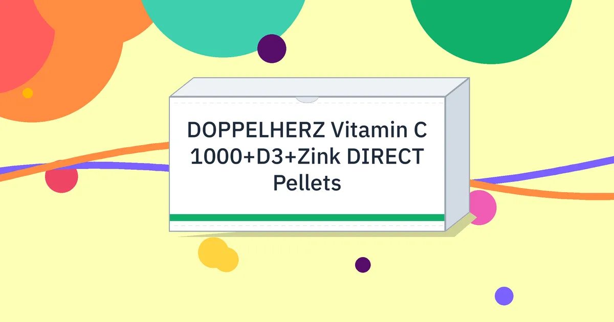 Symbolbild: Packung mit der Aufschrift DOPPELHERZ Vitamin C 1000+D3+Zink DIRECT Pellets (PZN 19528867) – Verfügbarkeit und Bezug in Apotheken in Frankfurt am Main