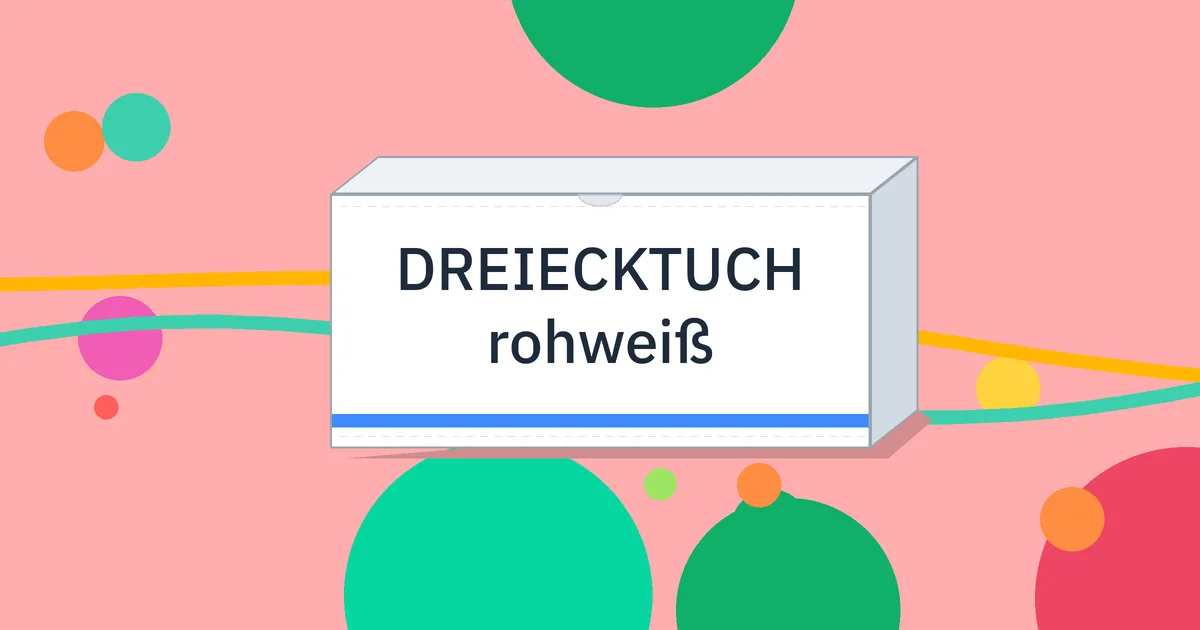 Symbolbild: Packung mit der Aufschrift DREIECKTUCH rohweiß (PZN 03173907) – Verfügbarkeit und Bezug in Apotheken in Frankfurt am Main