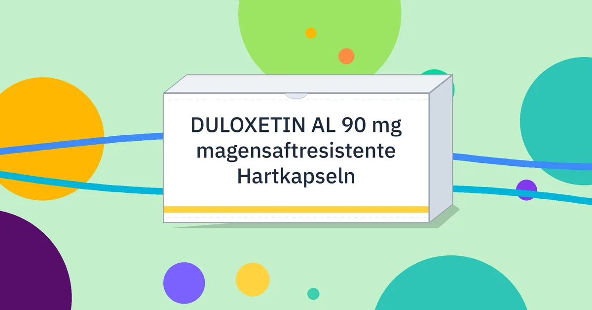 Symbolbild: Packung mit der Aufschrift DULOXETIN AL 90 mg magensaftresistente Hartkapseln (PZN 18249154) – Verfügbarkeit und Bezug in Apotheken in Frankfurt am Main