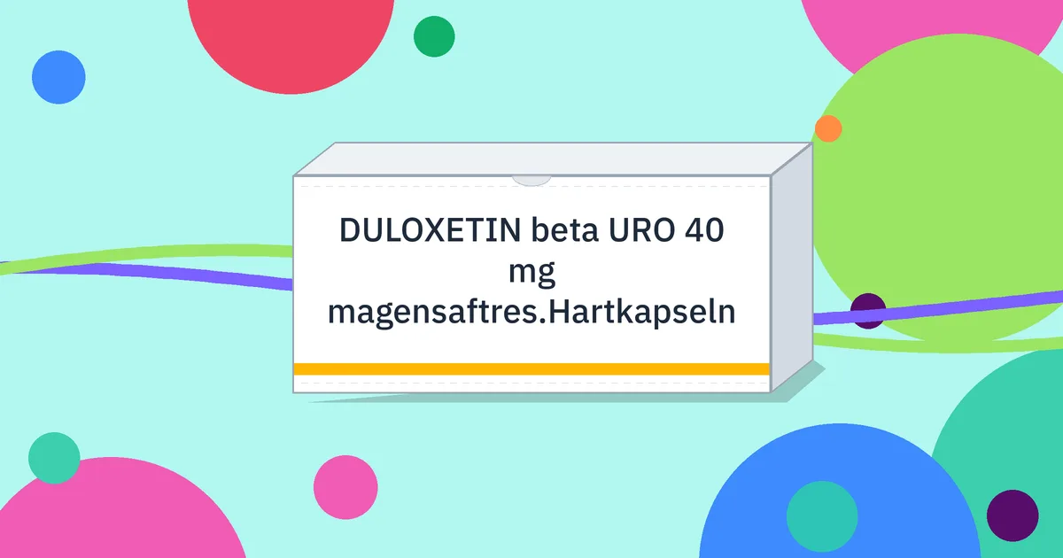 Symbolbild: Packung mit der Aufschrift DULOXETIN beta URO 40 mg magensaftres.Hartkapseln (PZN 09174374) – Verfügbarkeit und Bezug in Apotheken in Frankfurt am Main