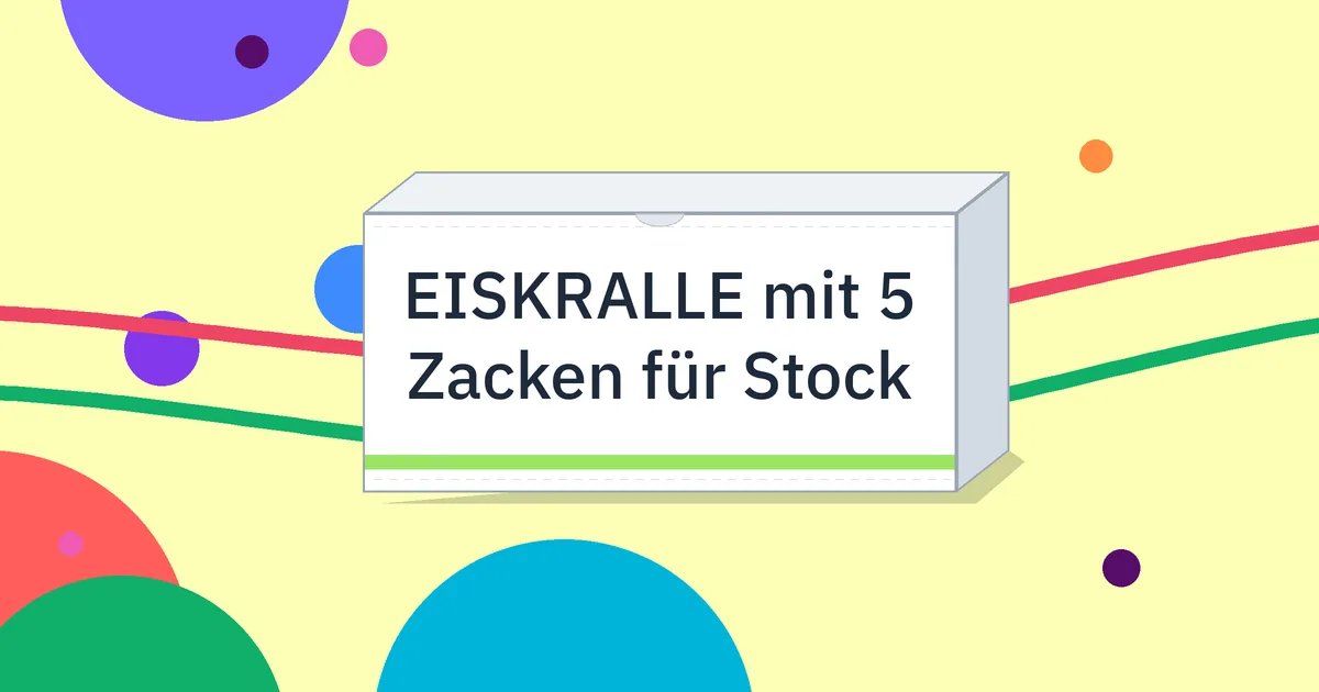Symbolbild: Packung mit der Aufschrift EISKRALLE mit 5 Zacken für Stock (PZN 09441875) – Verfügbarkeit und Bezug in Apotheken in Frankfurt am Main
