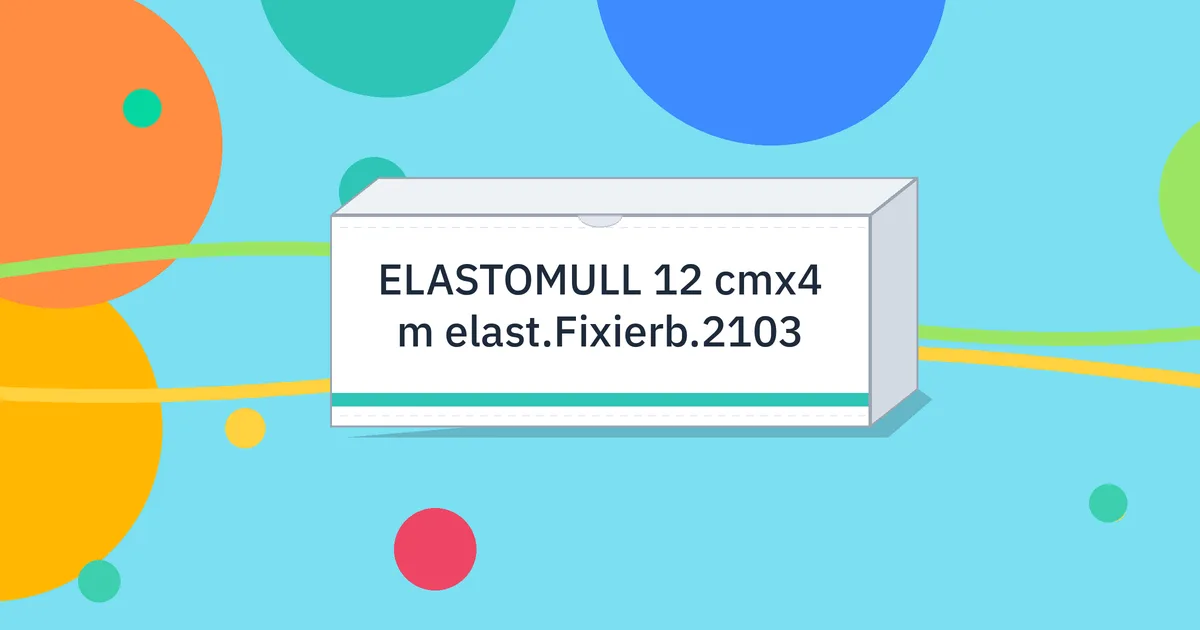 Symbolbild: Packung mit der Aufschrift ELASTOMULL 12 cmx4 m elast.Fixierb.2103 (PZN 17434139) – Verfügbarkeit und Bezug in Apotheken in Frankfurt am Main