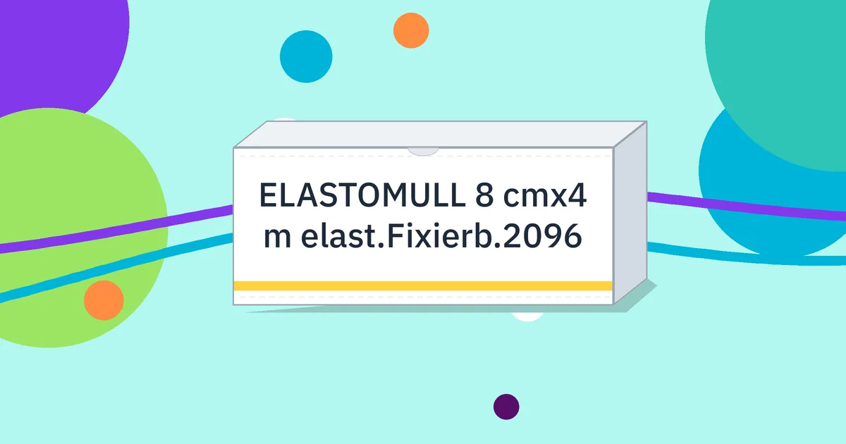 Symbolbild: Packung mit der Aufschrift ELASTOMULL 8 cmx4 m elast.Fixierb.2096 (PZN 12656651) – Verfügbarkeit und Bezug in Apotheken in Frankfurt am Main