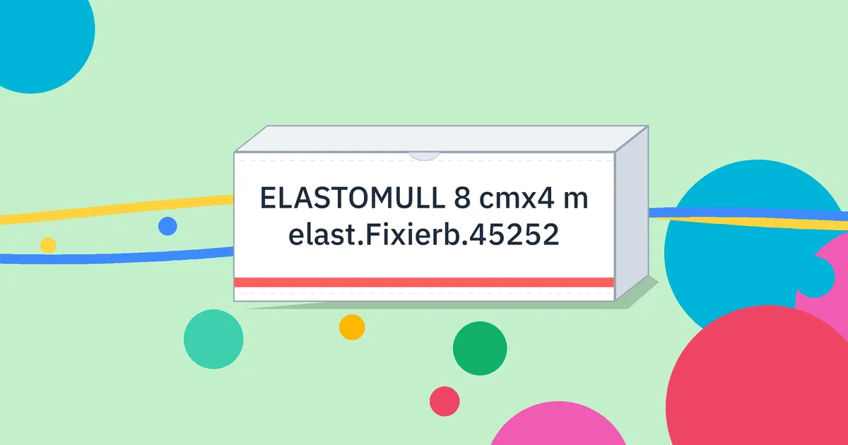 Symbolbild: Packung mit der Aufschrift ELASTOMULL 8 cmx4 m elast.Fixierb.45252 (PZN 17200217) – Verfügbarkeit und Bezug in Apotheken in Frankfurt am Main