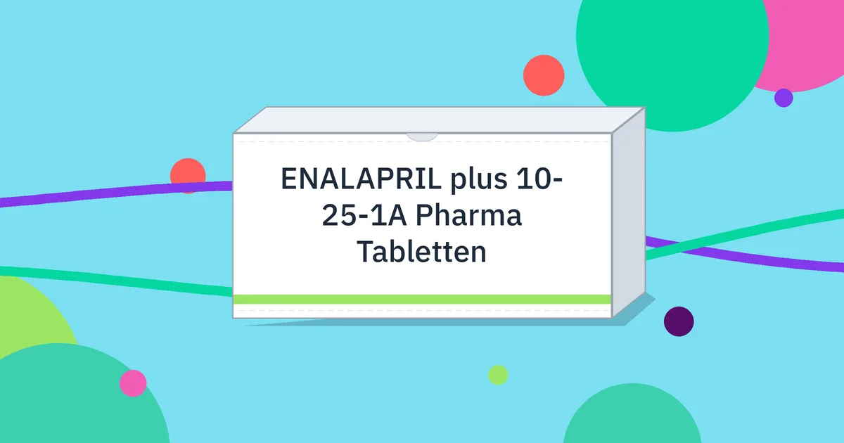 Symbolbild: Packung mit der Aufschrift ENALAPRIL plus 10-25-1A Pharma Tabletten (PZN 02563807) – Verfügbarkeit und Bezug in Apotheken in Frankfurt am Main