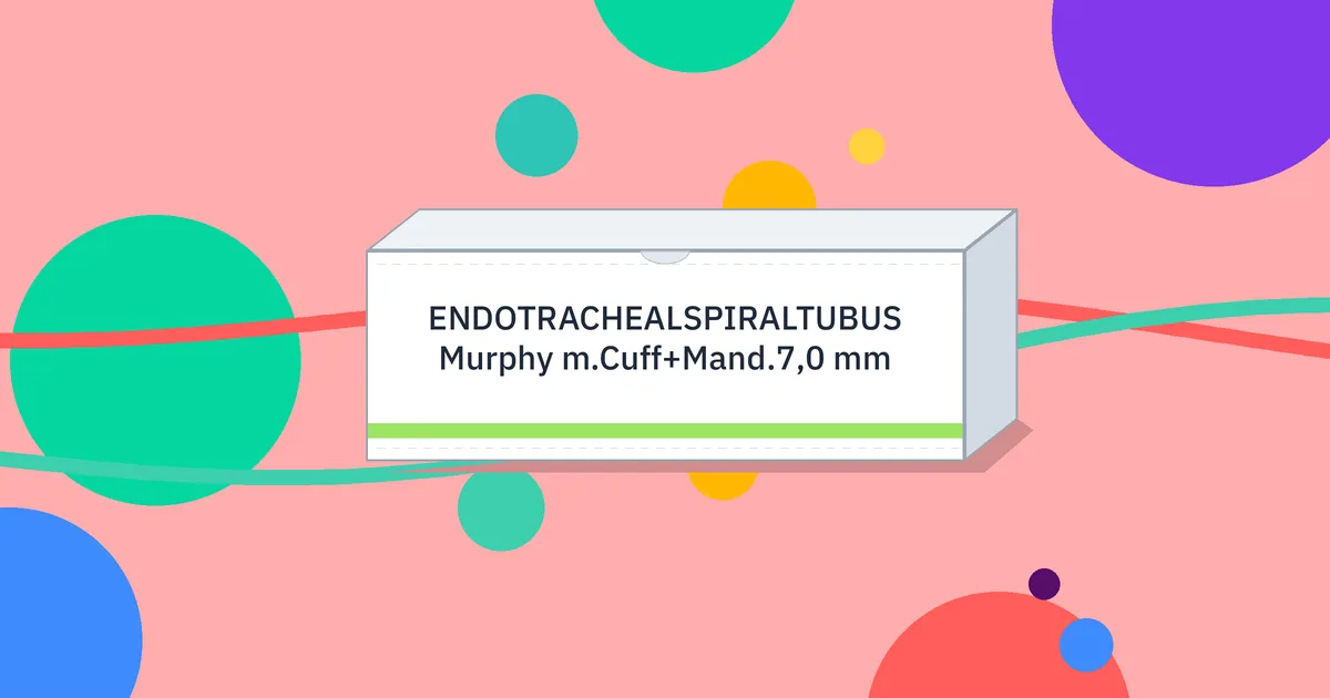 Symbolbild: Packung mit der Aufschrift ENDOTRACHEALSPIRALTUBUS Murphy m.Cuff+Mand.7,0 mm (PZN 05464419) – Verfügbarkeit und Bezug in Apotheken in Frankfurt am Main