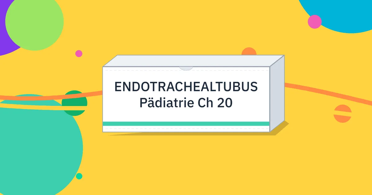 Symbolbild: Packung mit der Aufschrift ENDOTRACHEALTUBUS Pädiatrie Ch 20 (PZN 04472262) – Verfügbarkeit und Bezug in Apotheken in Frankfurt am Main