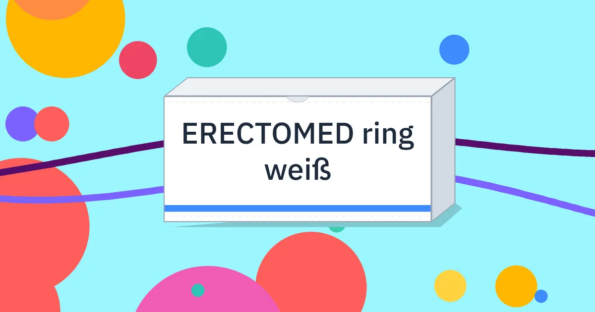 Symbolbild: Packung mit der Aufschrift ERECTOMED ring weiß (PZN 09264025) – Verfügbarkeit und Bezug in Apotheken in Frankfurt am Main