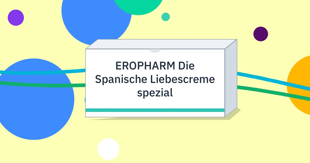 Symbolbild: Packung mit der Aufschrift EROPHARM Die Spanische Liebescreme spezial (PZN 03843101) – Verfügbarkeit und Bezug in Apotheken in Frankfurt am Main