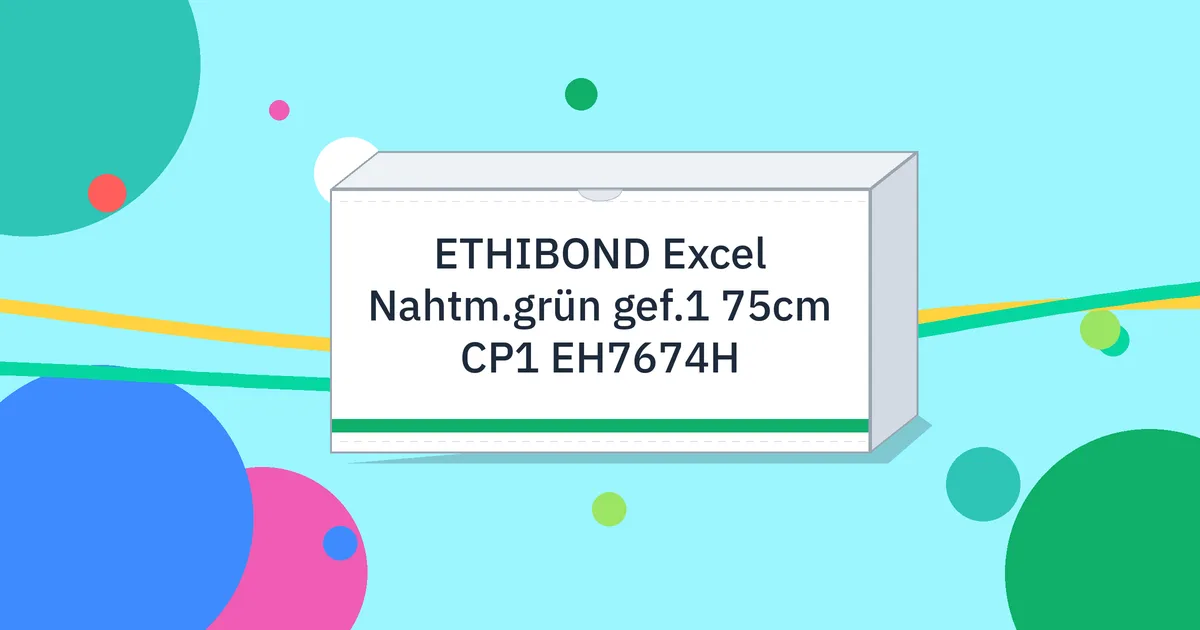 Symbolbild: Packung mit der Aufschrift ETHIBOND Excel Nahtm.grün gef.1 75cm CP1 EH7674H (PZN 16250006) – Verfügbarkeit und Bezug in Apotheken in Frankfurt am Main