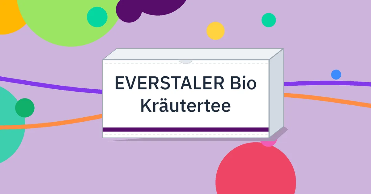 Symbolbild: Packung mit der Aufschrift EVERSTALER Bio Kräutertee (PZN 17158248) – Verfügbarkeit und Bezug in Apotheken in Frankfurt am Main