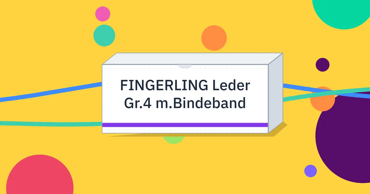 Symbolbild: Packung mit der Aufschrift FINGERLING Leder Gr.4 m.Bindeband (PZN 02689804) – Verfügbarkeit und Bezug in Apotheken in Frankfurt am Main