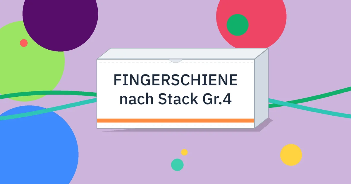 Symbolbild: Packung mit der Aufschrift FINGERSCHIENE nach Stack Gr.4 (PZN 04756404) – Verfügbarkeit und Bezug in Apotheken in Frankfurt am Main