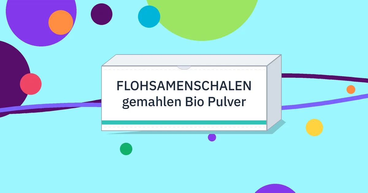 Symbolbild: Packung mit der Aufschrift FLOHSAMENSCHALEN gemahlen Bio Pulver (PZN 11595195) – Verfügbarkeit und Bezug in Apotheken in Frankfurt am Main