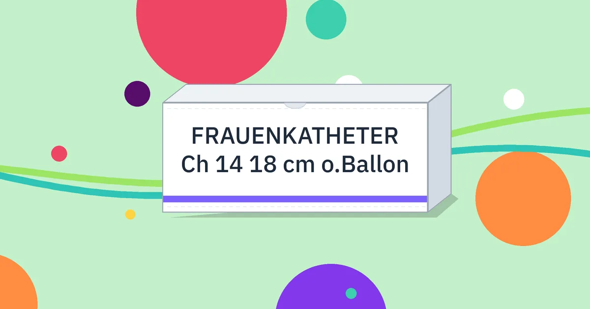 Symbolbild: Packung mit der Aufschrift FRAUENKATHETER Ch 14 18 cm o.Ballon (PZN 09092096) – Verfügbarkeit und Bezug in Apotheken in Frankfurt am Main