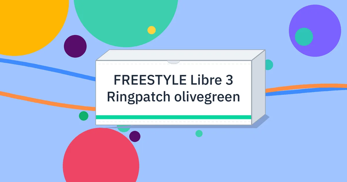 Symbolbild: Packung mit der Aufschrift FREESTYLE Libre 3 Ringpatch olivegreen (PZN 19868528) – Verfügbarkeit und Bezug in Apotheken in Frankfurt am Main