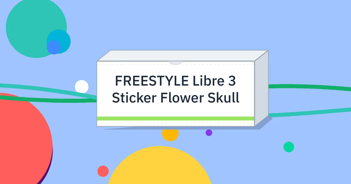 Symbolbild: Packung mit der Aufschrift FREESTYLE Libre 3 Sticker Flower Skull (PZN 18177124) – Verfügbarkeit und Bezug in Apotheken in Frankfurt am Main