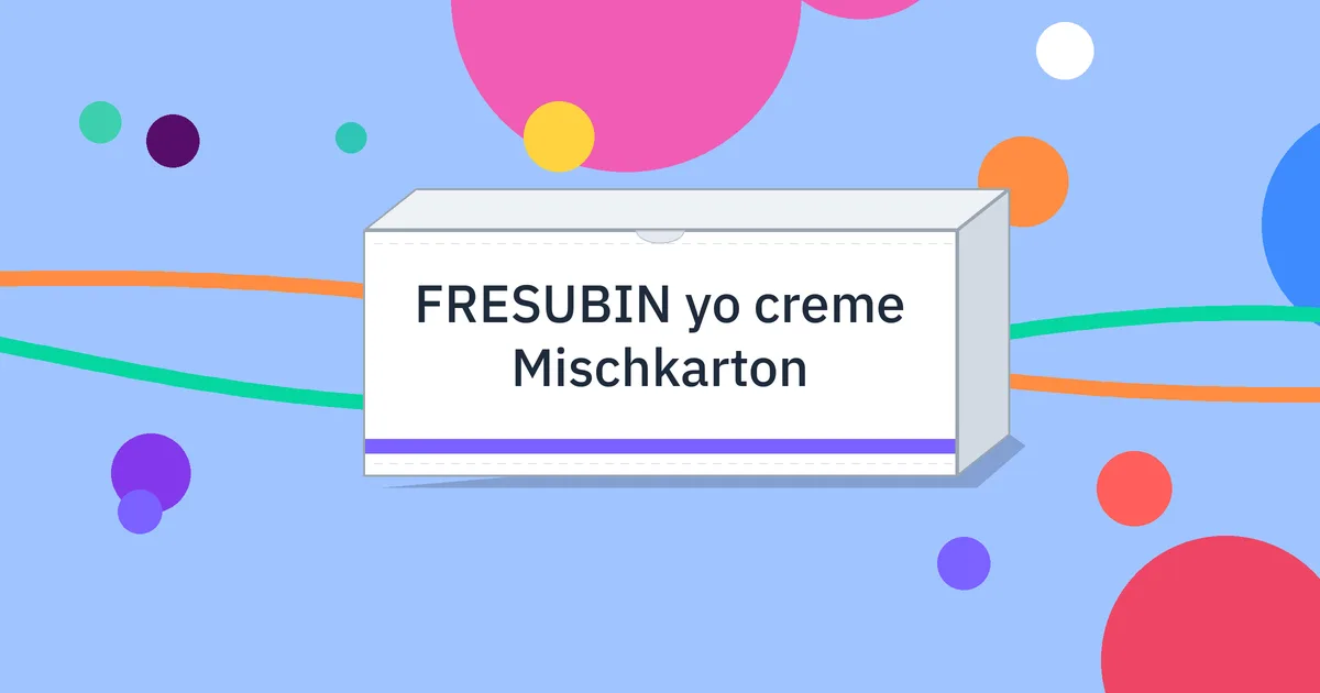 Symbolbild: Packung mit der Aufschrift FRESUBIN yo creme Mischkarton (PZN 11591211) – Verfügbarkeit und Bezug in Apotheken in Frankfurt am Main