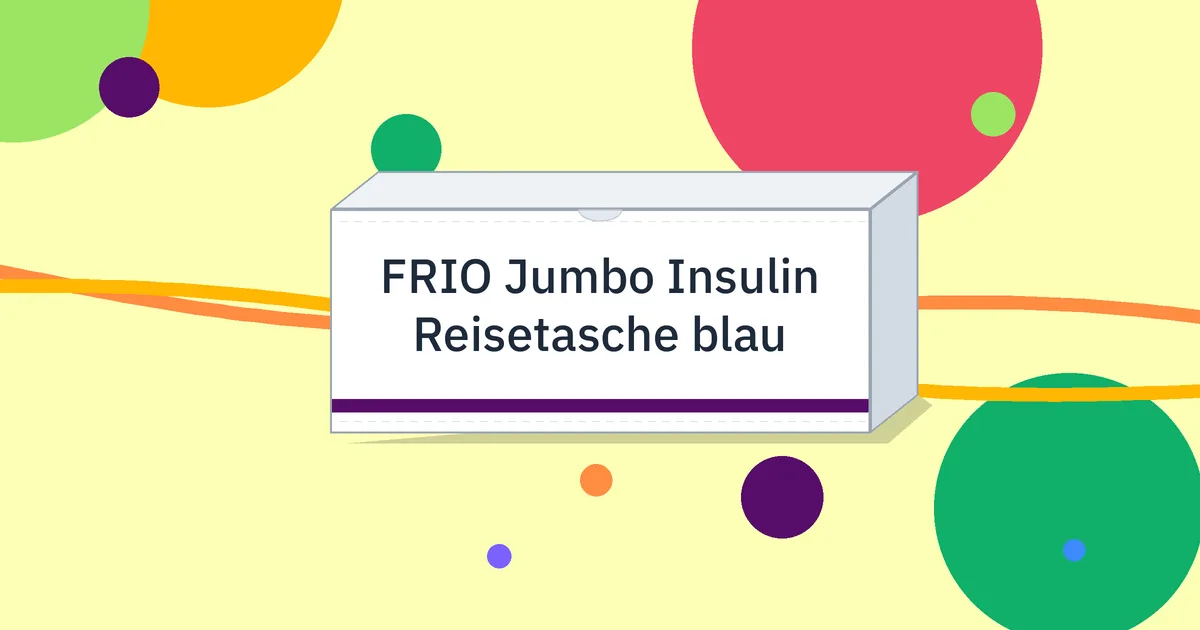 Symbolbild: Packung mit der Aufschrift FRIO Jumbo Insulin Reisetasche blau (PZN 15423002) – Verfügbarkeit und Bezug in Apotheken in Frankfurt am Main