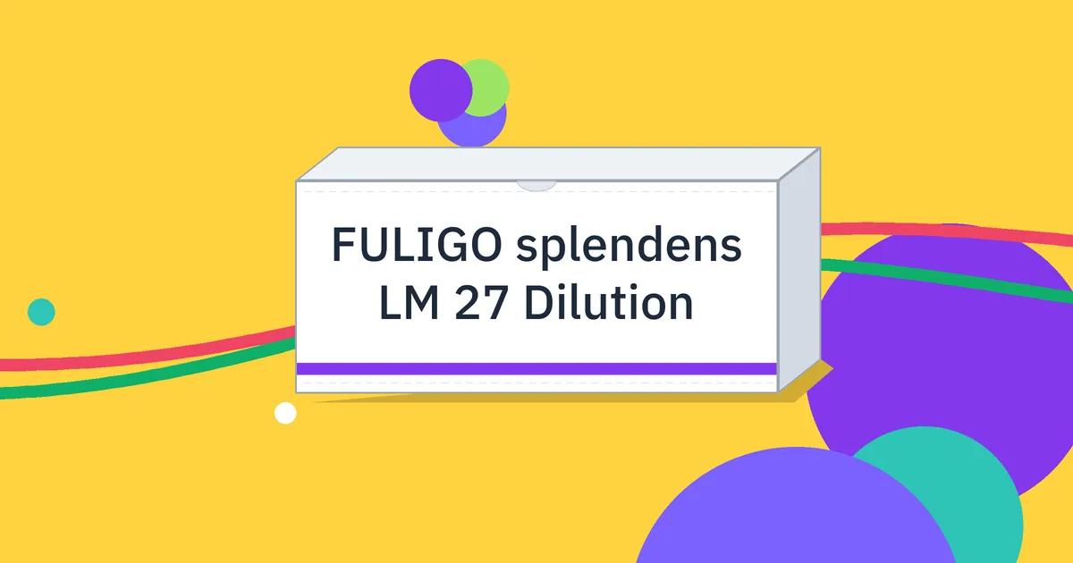 Symbolbild: Packung mit der Aufschrift FULIGO splendens LM 27 Dilution (PZN 13493607) – Verfügbarkeit und Bezug in Apotheken in Frankfurt am Main