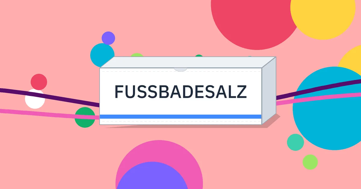 Symbolbild: Packung mit der Aufschrift FUSSBADESALZ (PZN 19506877) – Verfügbarkeit und Bezug in Apotheken in Frankfurt am Main