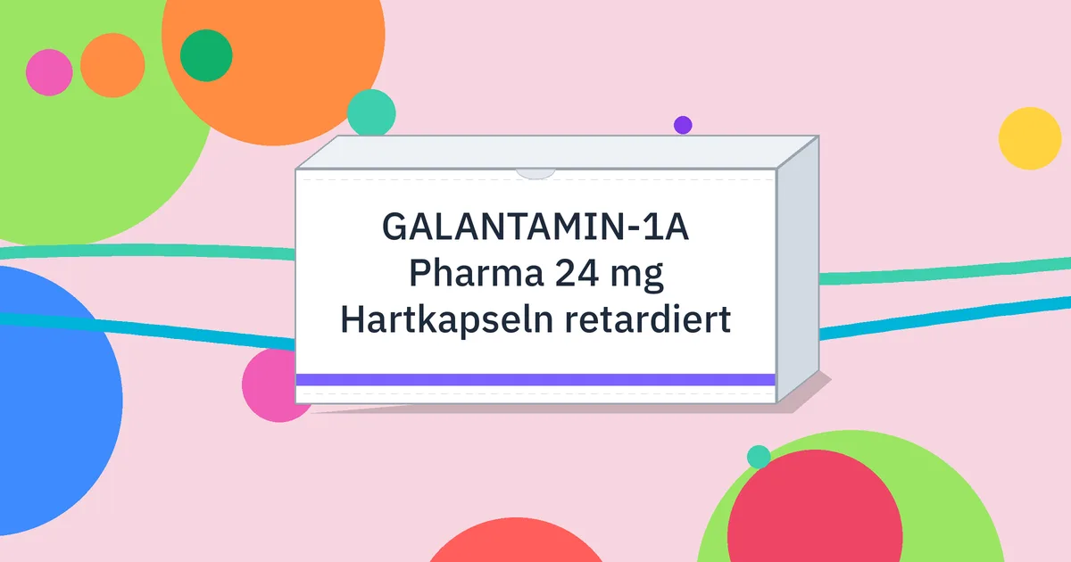 Symbolbild: Packung mit der Aufschrift GALANTAMIN-1A Pharma 24 mg Hartkapseln retardiert (PZN 09426775) – Verfügbarkeit und Bezug in Apotheken in Frankfurt am Main