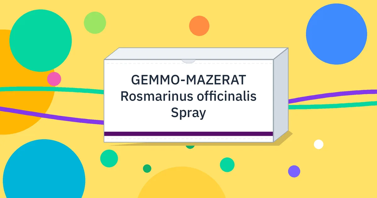 Symbolbild: Packung mit der Aufschrift GEMMO-MAZERAT Rosmarinus officinalis Spray (PZN 17870142) – Verfügbarkeit und Bezug in Apotheken in Frankfurt am Main