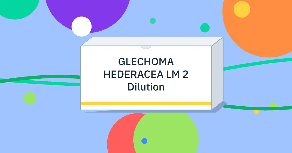 Symbolbild: Packung mit der Aufschrift GLECHOMA HEDERACEA LM 2 Dilution (PZN 13543156) – Verfügbarkeit und Bezug in Apotheken in Frankfurt am Main