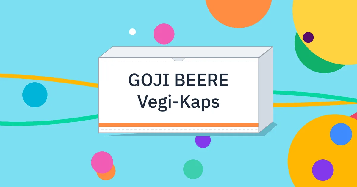 Symbolbild: Packung mit der Aufschrift GOJI BEERE Vegi-Kaps (PZN 03343769) – Verfügbarkeit und Bezug in Apotheken in Frankfurt am Main