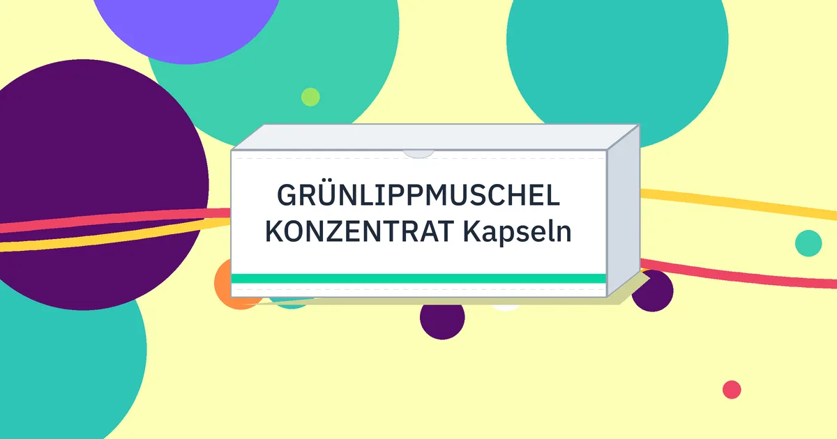 Symbolbild: Packung mit der Aufschrift GRÜNLIPPMUSCHEL KONZENTRAT Kapseln (PZN 00874288) – Verfügbarkeit und Bezug in Apotheken in Frankfurt am Main