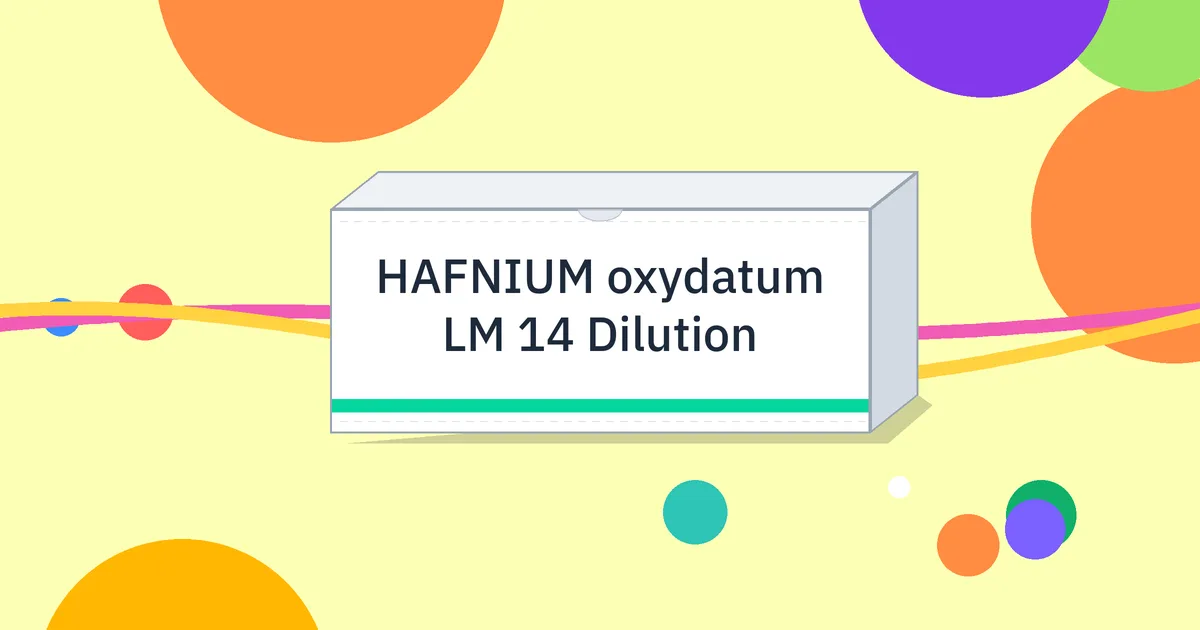 Symbolbild: Packung mit der Aufschrift HAFNIUM oxydatum LM 14 Dilution (PZN 13549791) – Verfügbarkeit und Bezug in Apotheken in Frankfurt am Main
