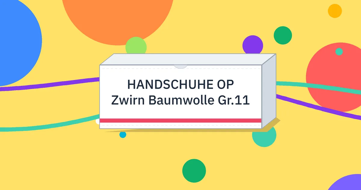Symbolbild: Packung mit der Aufschrift HANDSCHUHE OP Zwirn Baumwolle Gr.11 (PZN 01013832) – Verfügbarkeit und Bezug in Apotheken in Frankfurt am Main