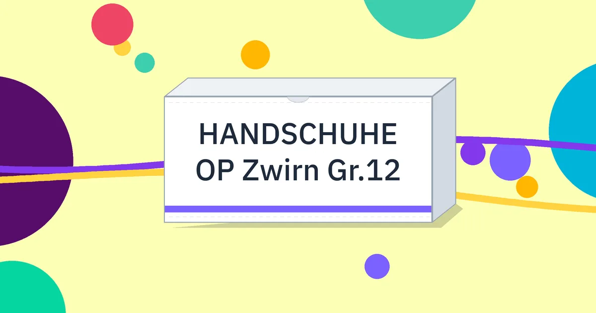 Symbolbild: Packung mit der Aufschrift HANDSCHUHE OP Zwirn Gr.12 (PZN 01727939) – Verfügbarkeit und Bezug in Apotheken in Frankfurt am Main