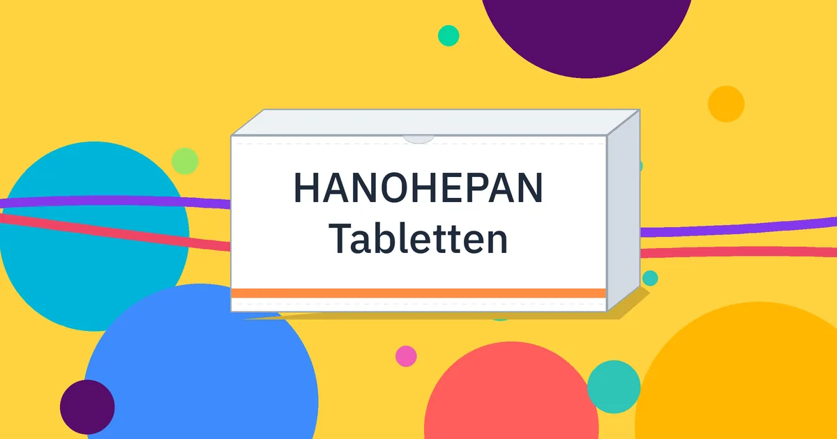 Symbolbild: Packung mit der Aufschrift HANOHEPAN Tabletten (PZN 08839535) – Verfügbarkeit und Bezug in Apotheken in Frankfurt am Main