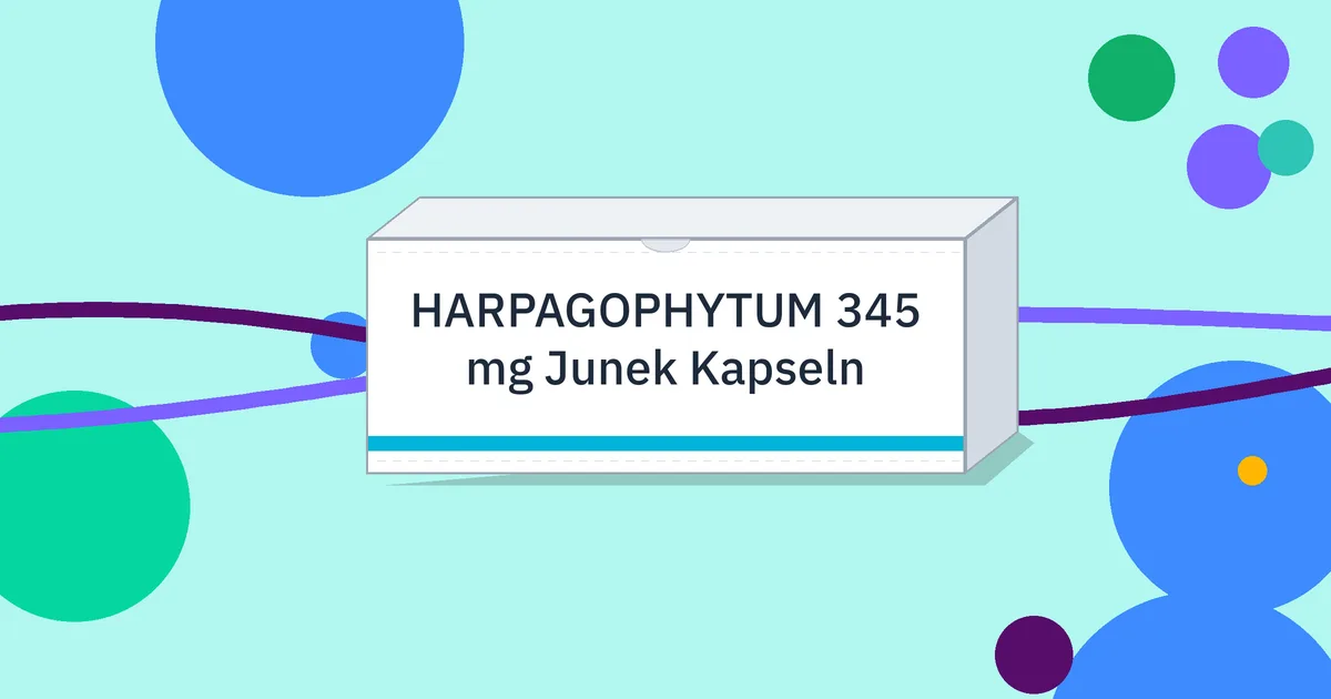 Symbolbild: Packung mit der Aufschrift HARPAGOPHYTUM 345 mg Junek Kapseln (PZN 20856772) – Verfügbarkeit und Bezug in Apotheken in Frankfurt am Main