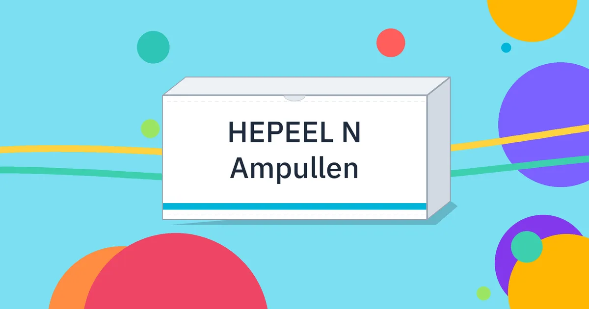Symbolbild: Packung mit der Aufschrift HEPEEL N Ampullen (PZN 03352509) – Verfügbarkeit und Bezug in Apotheken in Frankfurt am Main