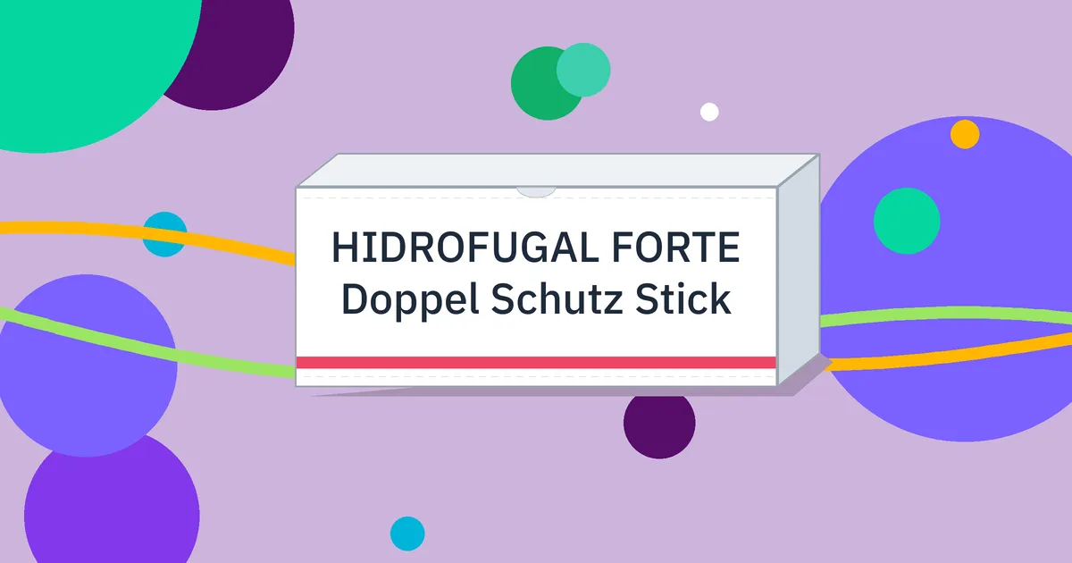 Symbolbild: Packung mit der Aufschrift HIDROFUGAL FORTE Doppel Schutz Stick (PZN 19118750) – Verfügbarkeit und Bezug in Apotheken in Frankfurt am Main