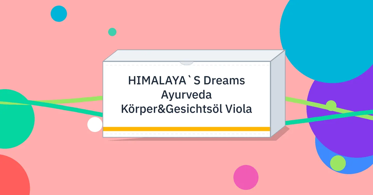 Symbolbild: Packung mit der Aufschrift HIMALAYA`S Dreams Ayurveda Körper&Gesichtsöl Viola (PZN 18204370) – Verfügbarkeit und Bezug in Apotheken in Frankfurt am Main
