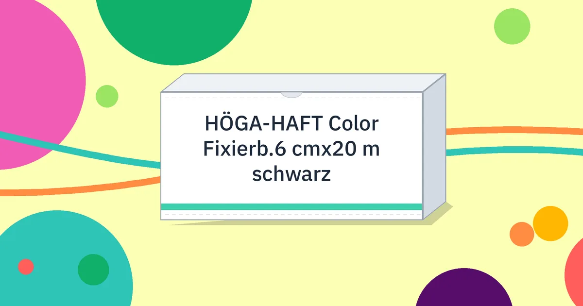 Symbolbild: Packung mit der Aufschrift HÖGA-HAFT Color Fixierb.6 cmx20 m schwarz (PZN 11521446) – Verfügbarkeit und Bezug in Apotheken in Frankfurt am Main