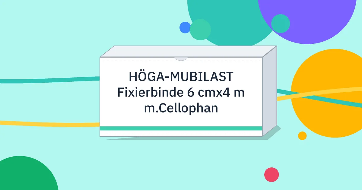 Symbolbild: Packung mit der Aufschrift HÖGA-MUBILAST Fixierbinde 6 cmx4 m m.Cellophan (PZN 04401500) – Verfügbarkeit und Bezug in Apotheken in Frankfurt am Main