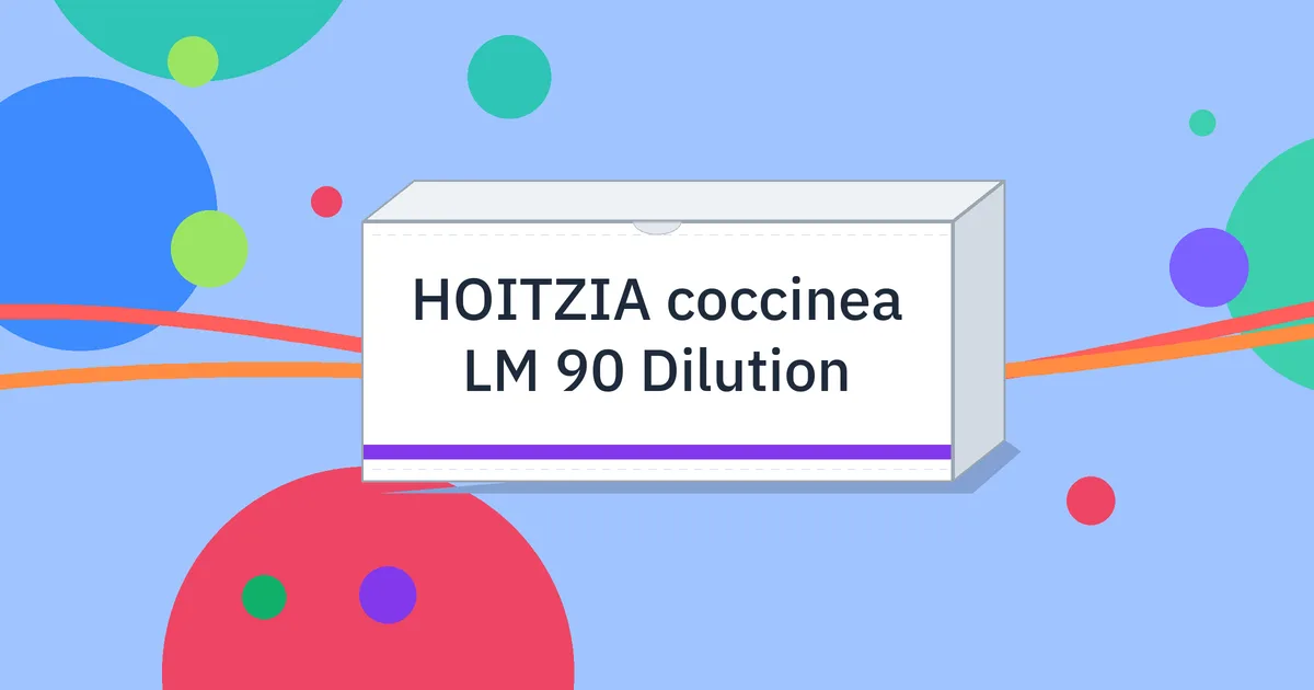 Symbolbild: Packung mit der Aufschrift HOITZIA coccinea LM 90 Dilution (PZN 13554711) – Verfügbarkeit und Bezug in Apotheken in Frankfurt am Main