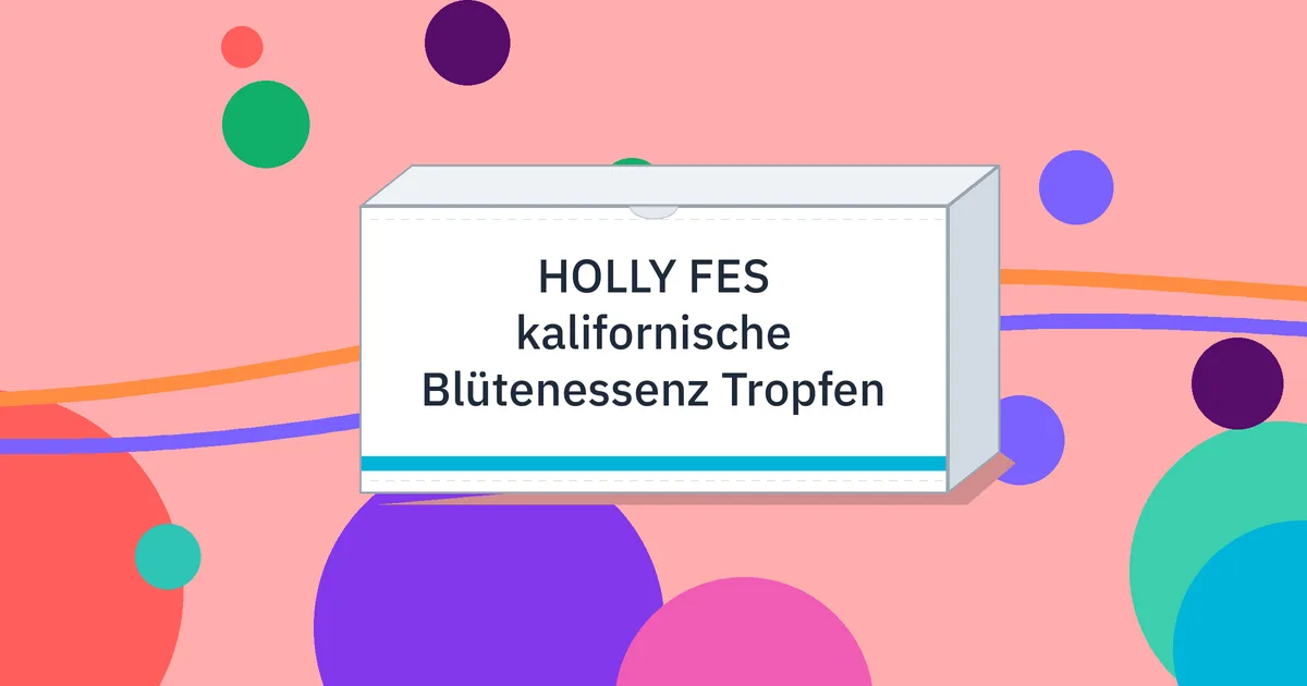 Symbolbild: Packung mit der Aufschrift HOLLY FES kalifornische Blütenessenz Tropfen (PZN 18809877) – Verfügbarkeit und Bezug in Apotheken in Frankfurt am Main