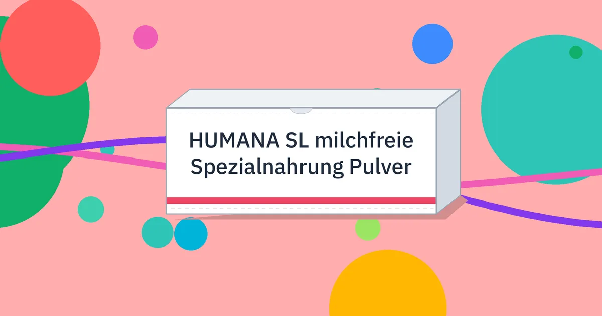 Symbolbild: Packung mit der Aufschrift HUMANA SL milchfreie Spezialnahrung Pulver (PZN 04711413) – Verfügbarkeit und Bezug in Apotheken in Frankfurt am Main