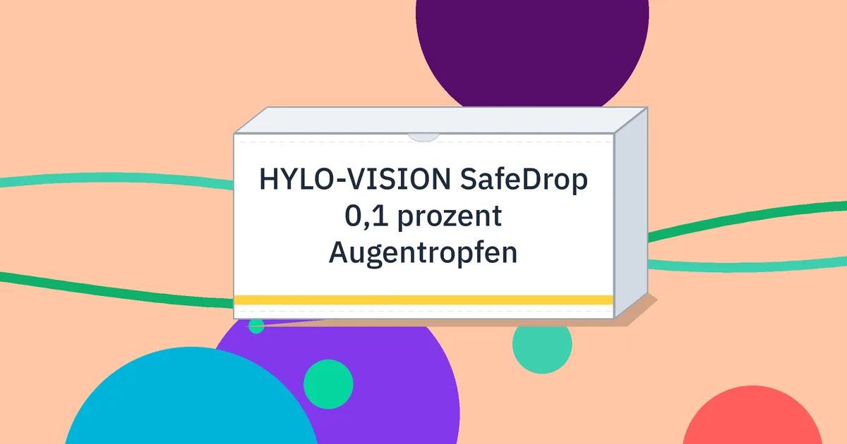 Symbolbild: Packung mit der Aufschrift HYLO-VISION SafeDrop 0,1 prozent Augentropfen (PZN 05730217) – Verfügbarkeit und Bezug in Apotheken in Frankfurt am Main