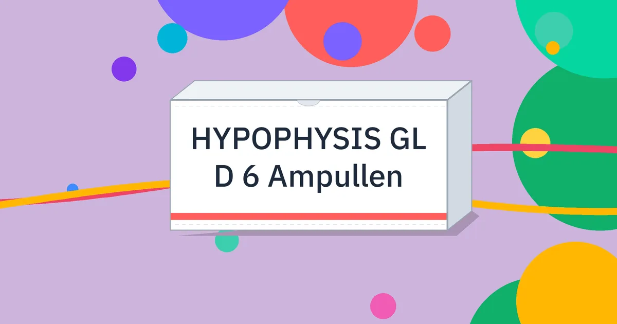 Symbolbild: Packung mit der Aufschrift HYPOPHYSIS GL D 6 Ampullen (PZN 02829493) – Verfügbarkeit und Bezug in Apotheken in Frankfurt am Main