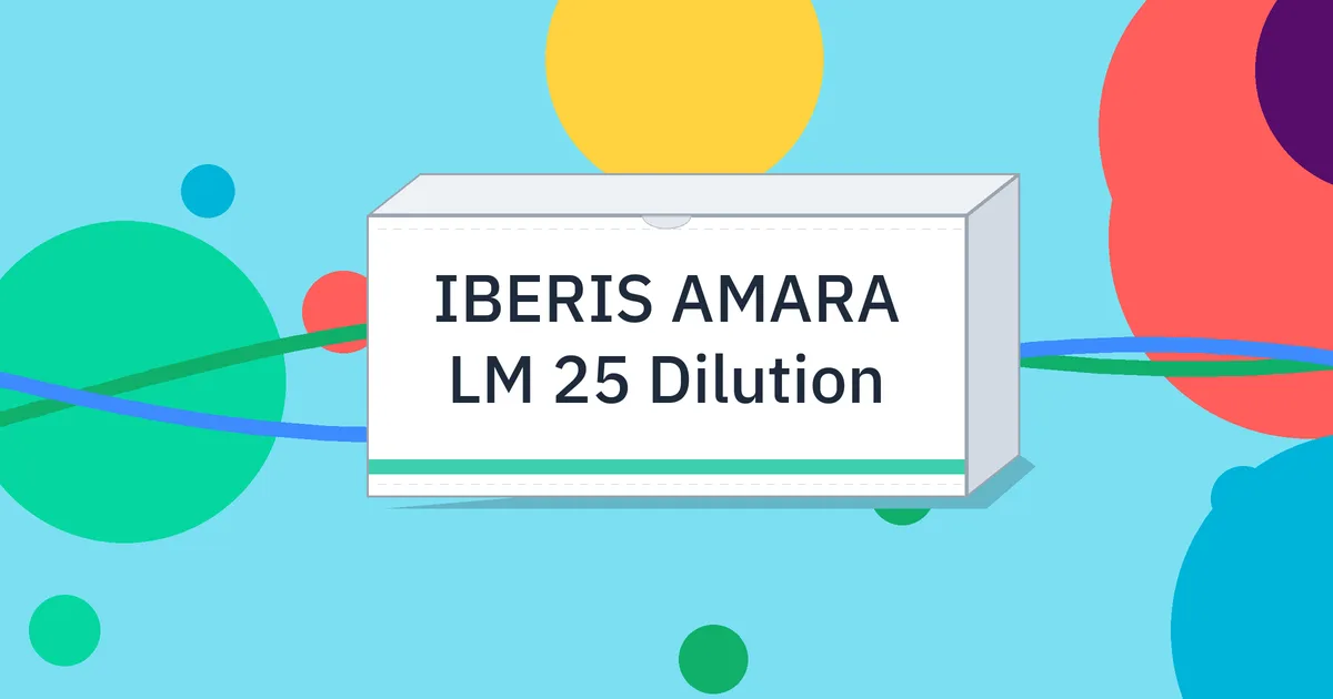Symbolbild: Packung mit der Aufschrift IBERIS AMARA LM 25 Dilution (PZN 12891547) – Verfügbarkeit und Bezug in Apotheken in Frankfurt am Main