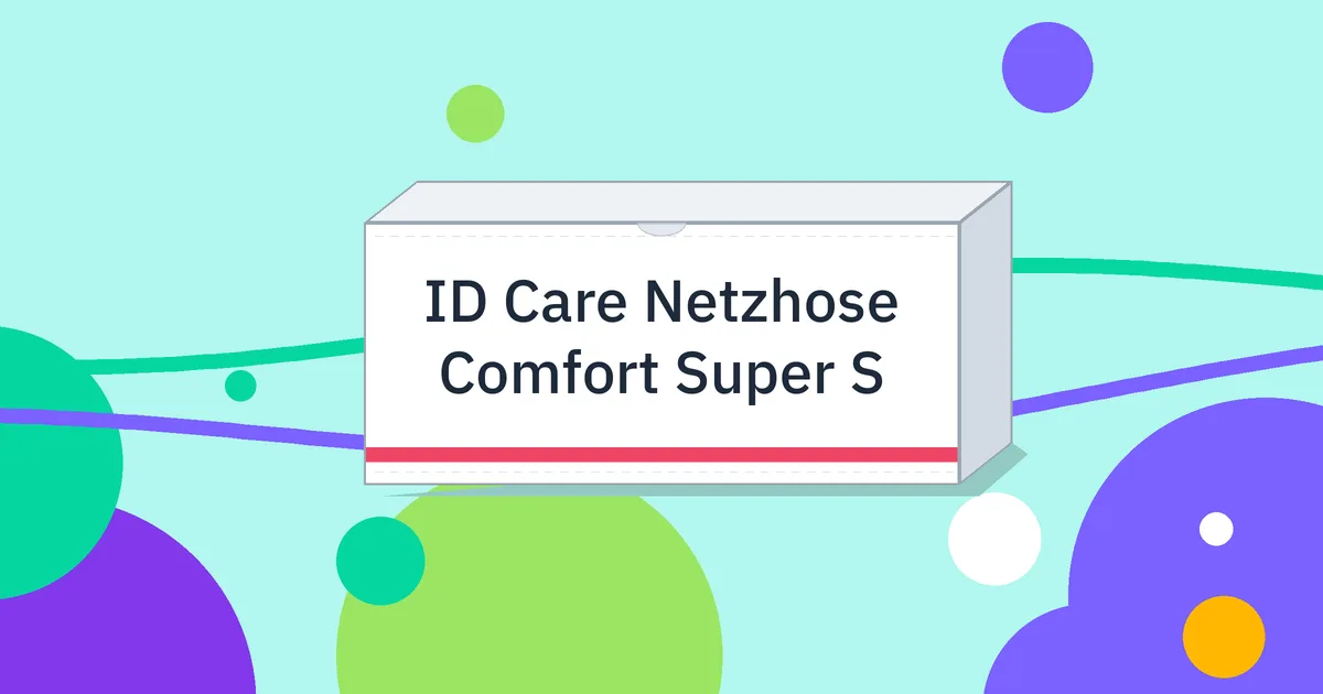 Symbolbild: Packung mit der Aufschrift ID Care Netzhose Comfort Super S (PZN 16162331) – Verfügbarkeit und Bezug in Apotheken in Frankfurt am Main