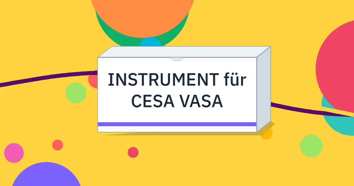 Symbolbild: Packung mit der Aufschrift INSTRUMENT für CESA VASA (PZN 19389940) – Verfügbarkeit und Bezug in Apotheken in Frankfurt am Main
