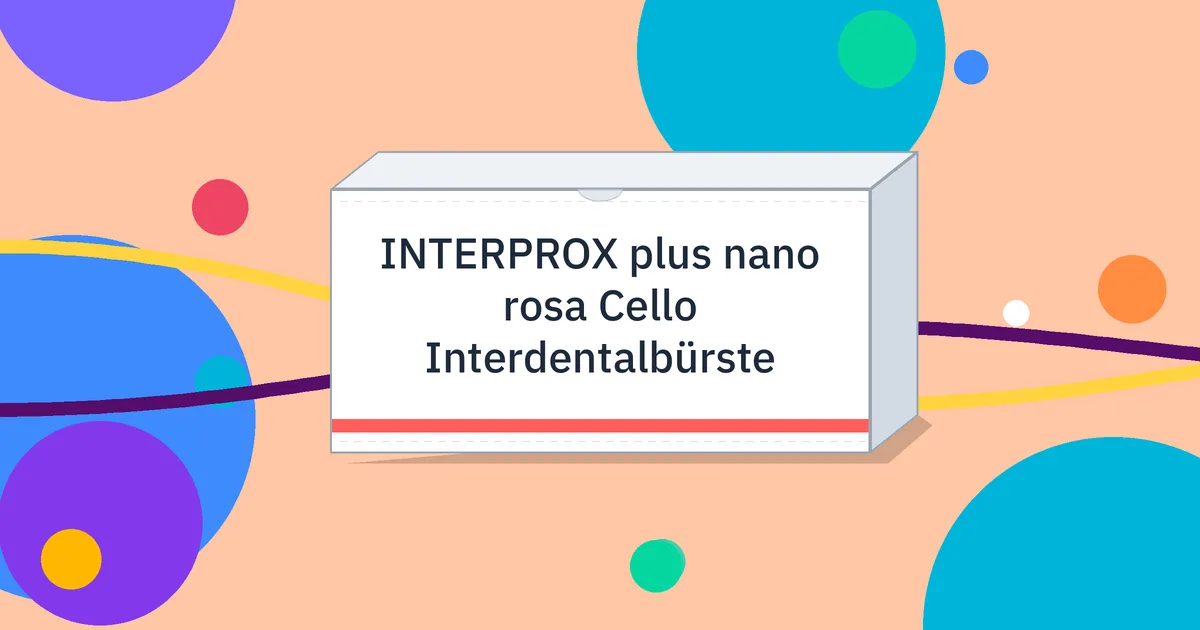 Symbolbild: Packung mit der Aufschrift INTERPROX plus nano rosa Cello Interdentalbürste (PZN 09213186) – Verfügbarkeit und Bezug in Apotheken in Frankfurt am Main