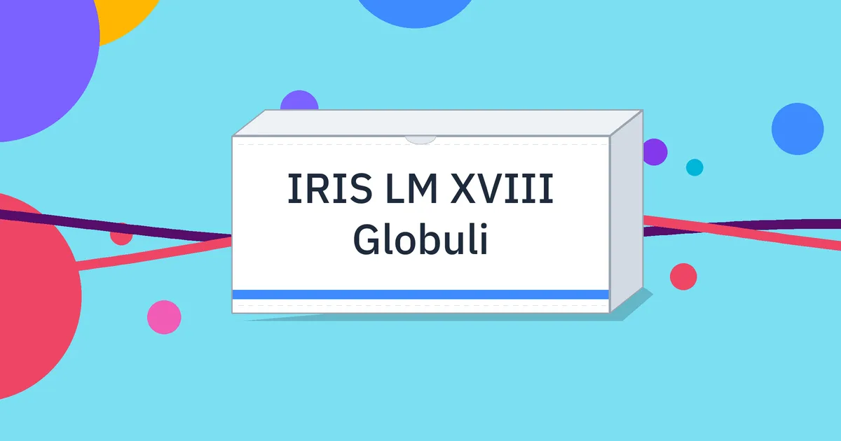 Symbolbild: Packung mit der Aufschrift IRIS LM XVIII Globuli (PZN 04505429) – Verfügbarkeit und Bezug in Apotheken in Frankfurt am Main